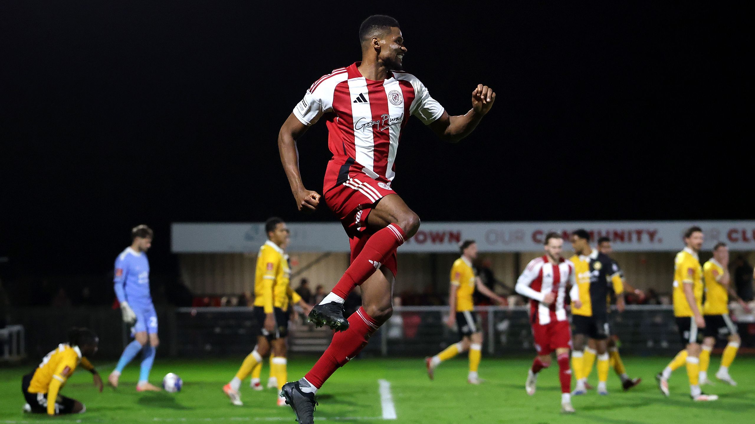 Michael Nottingham hooks in from close range to pull Brackley Town ...