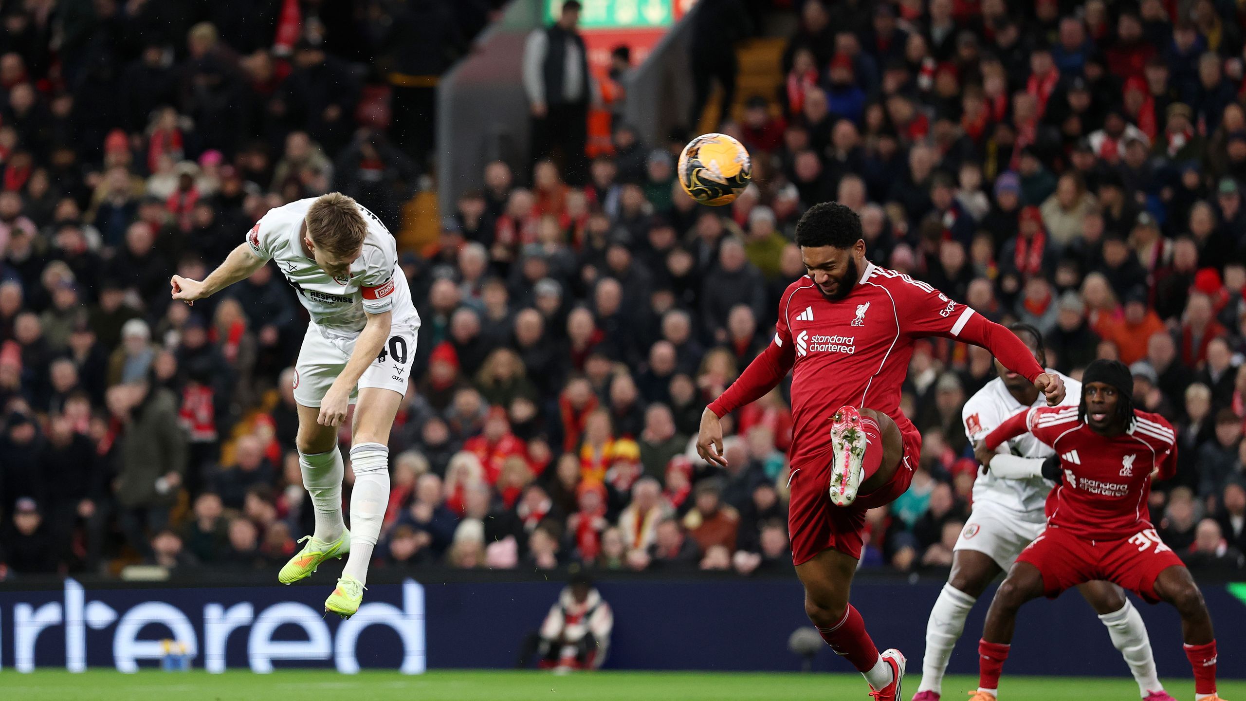 Davis Keillor-Dunn hits post as Barnsley denied shock lead at Anfield ...