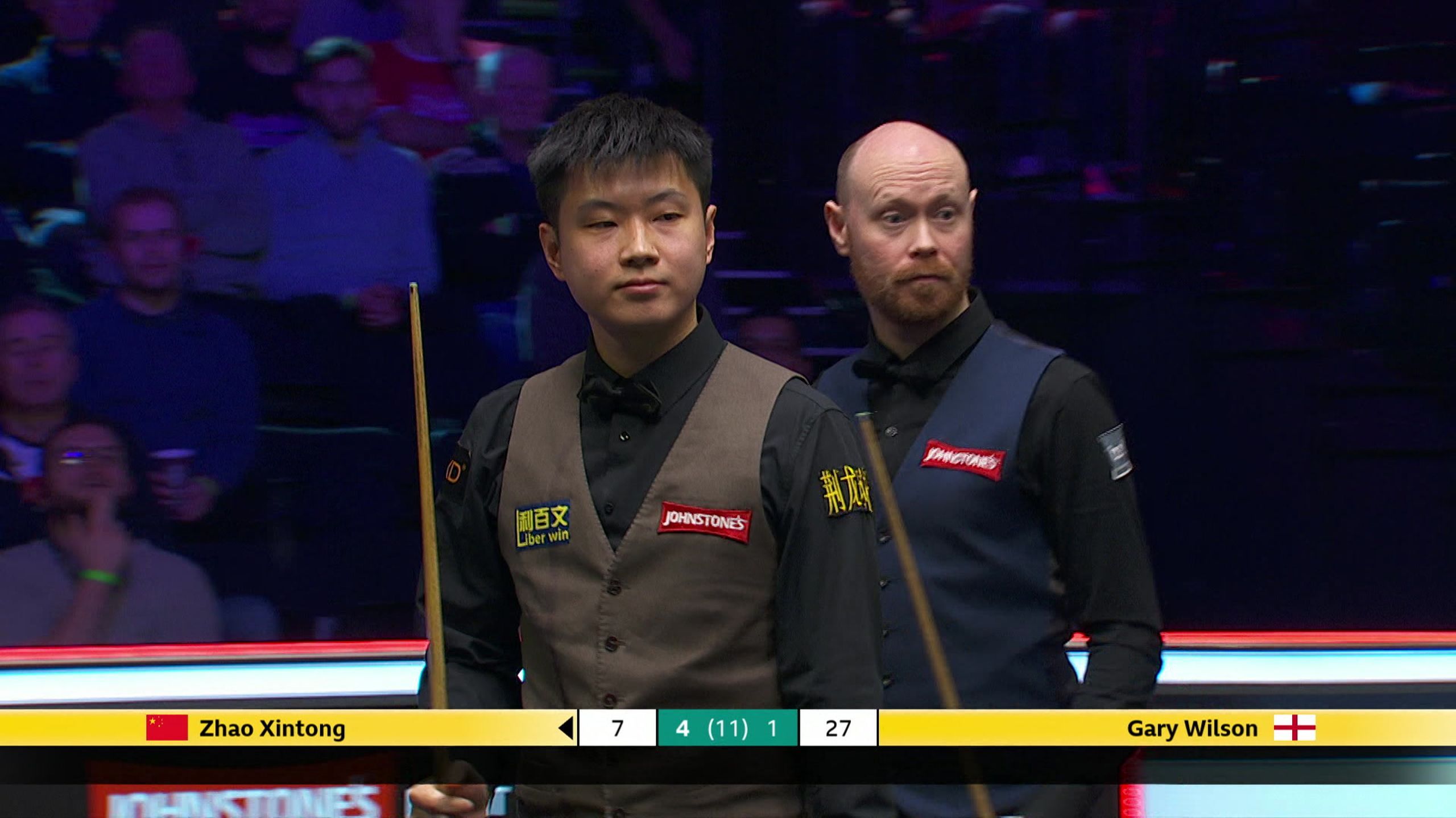 Gary Wilson lays fiendish snooker and Zhao Xintong pots white in ...