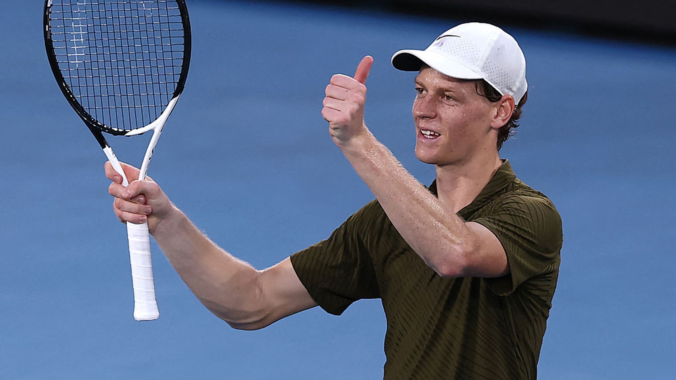 Watch match point as Jannik Sinner overcomes 'little wobble' to reach ...