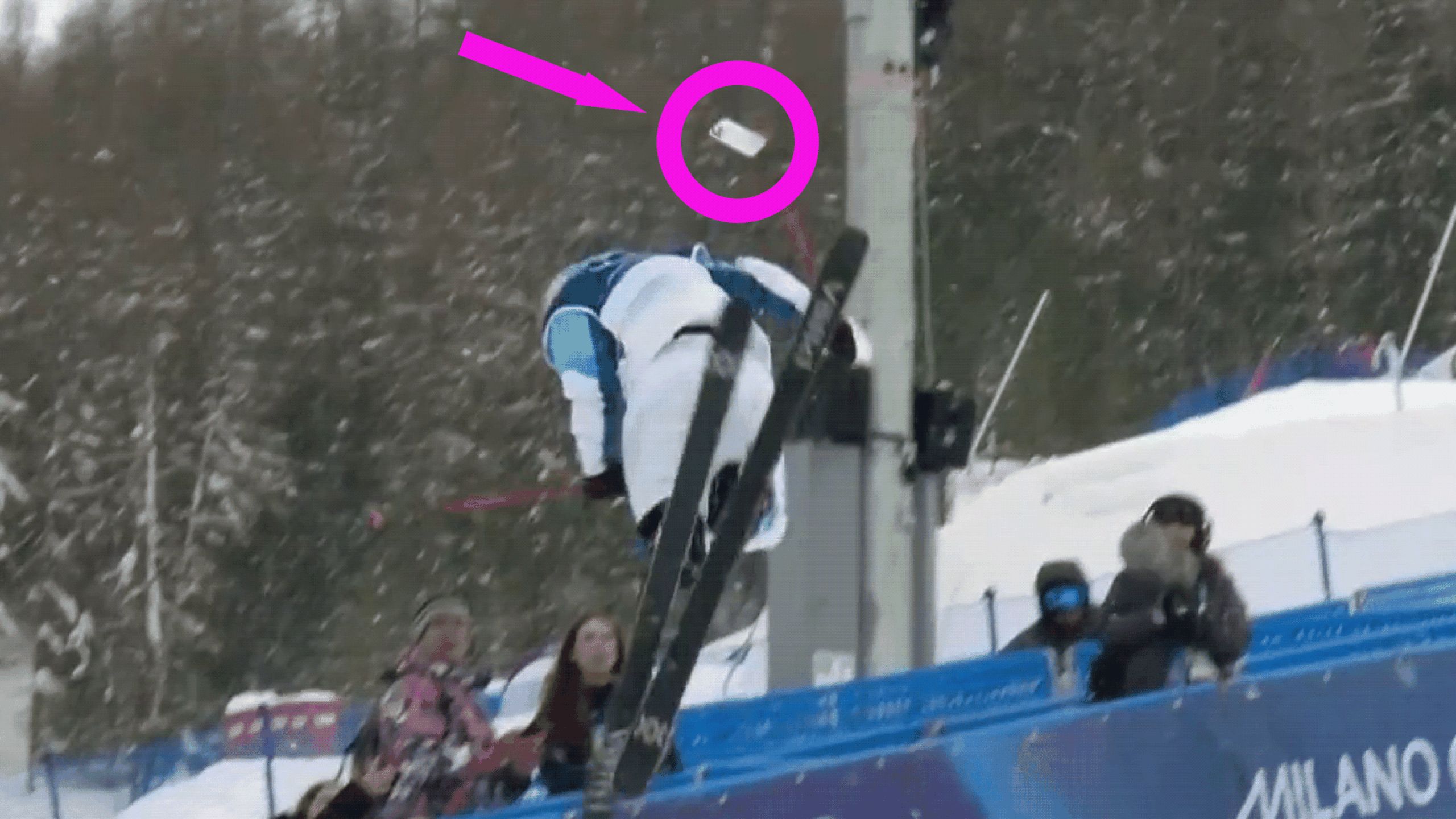 Winter Olympics 2026: Watch bizarre scenes as a mystery item flies out ...