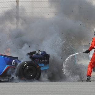 F1 testing: Williams driver Nicholas Latifi spins out as car catches ...