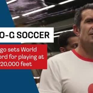 Luis Figo plays in record-breaking highest altitude zero-gravity ...