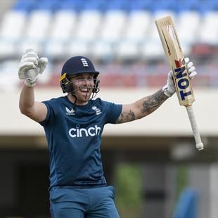 Phil Salt hits second six as England bring up 50 against West Indies ...