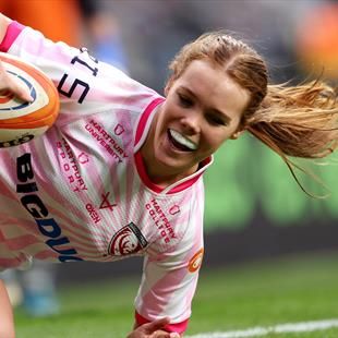 Mia Venner goes over in the corner for Gloucester-Hartpury after ...