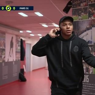 Kylian Mbappe takes phone call as subbed PSG star misses start of ...