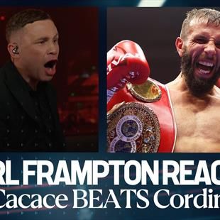 Watch as Carl Frampton roars in approval as Anthony Cacace stuns Joe ...