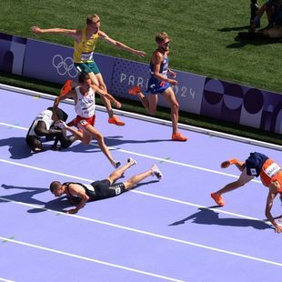 Team GB's George Mills falls in chaotic 5000m, then pushes France's ...