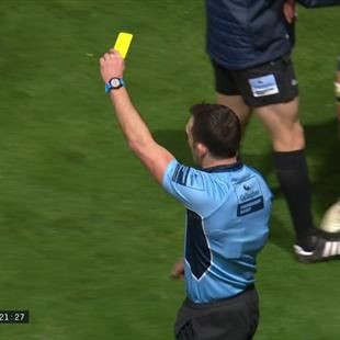 Bristol Bears' Harry Randall shown yellow for pulling back Sale Sharks ...