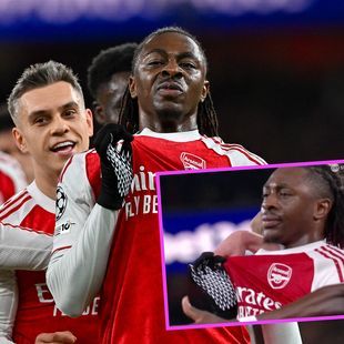 Eberechi Eze struggles to locate Arsenal badge during nonchalant ...