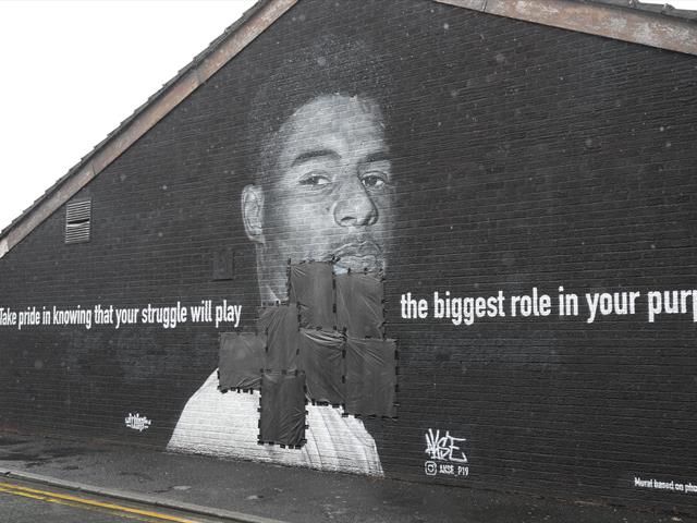 Football news - Marcus Rashford mural defaced in Manchester after ...