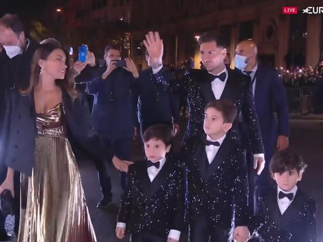 Ballon d’Or 2021 – Lionel Messi and sons rock matching shiny suits on ...