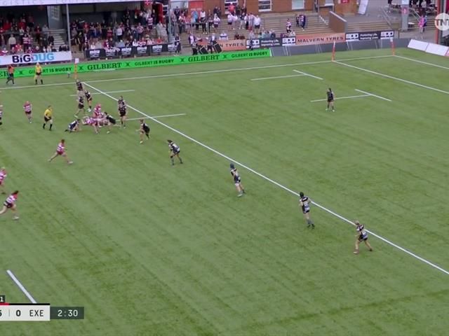 Lleucu George dives over to give Gloucester-Hartpury the lead against ...