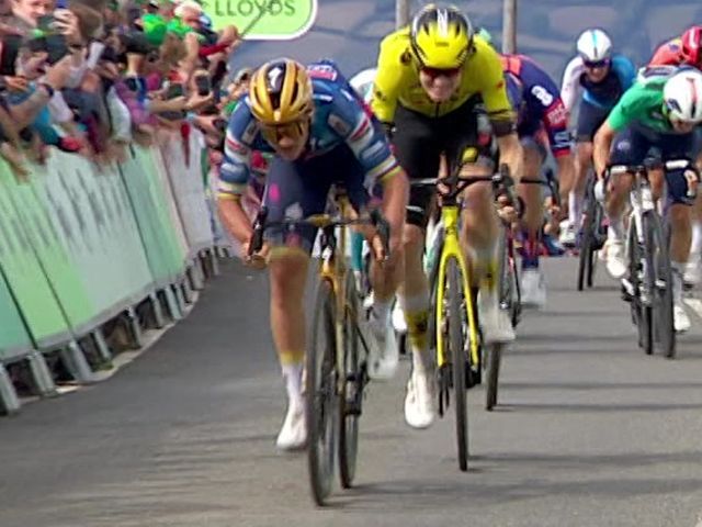 Remco Evenepoel sprints across line to win Stage 5 of Tour of Britain ...