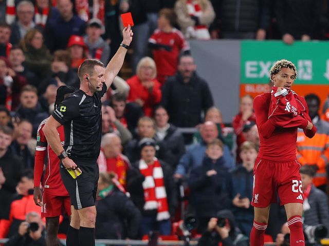 Hugo Ekitike: Arne Slot unhappy with Liverpool striker for ‘needless’ red card in League Cup win ...